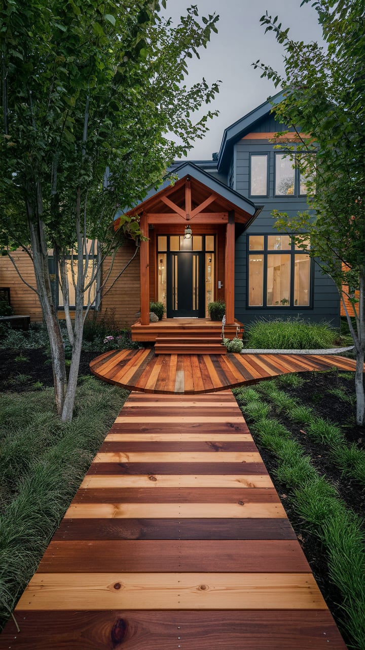 20 Wood Walkway Ideas to Elevate Your Garden Pathways » ComfyIdeas.com