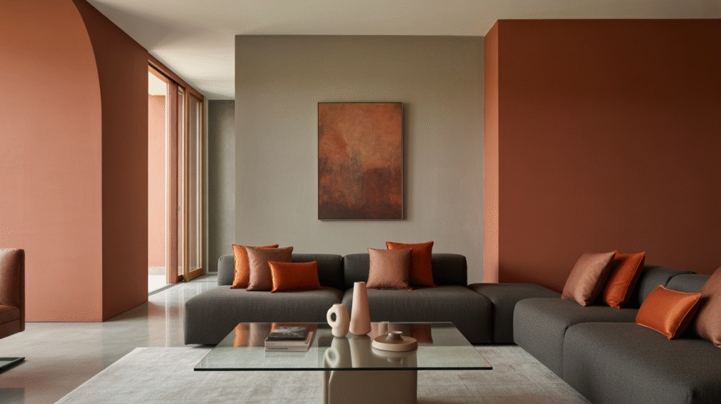 26 Brown and Orange Living Room Ideas » ComfyIdeas.com